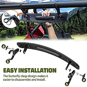REFITIAL UTV Mirrors Compatible with Honda Talon Pioneer Can am Commander Maverick 1000R 1000X Turbo Polaris RZR XP Cfmoto Zforce Mirrors 17" UTV Rear View Mirror with 1.75" or 2" Clamps