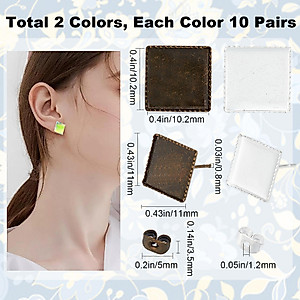 SUNNYCLUE 1 Box 80Pcs Cabochon Stud Earring Blanks Stud Earring Findings Bezel Earrings Studs Blank 40Pcs Earring Base Tray Bezels Settings 40Pcs Ear Nuts Earring Backs for Jewelry Making DIY Kit
