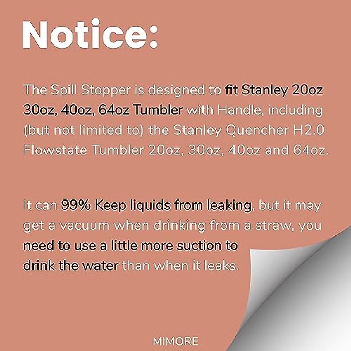 MIMORE Spill Stopper for Stanley Cup 40oz / 30oz - Straw Cover Cap Compatible with Stanley Tumbler H1.0 & H2.0 30oz to 40oz Stanley Cup Accessories - 3 Sets Silicone Spill Proof Stopper (White)