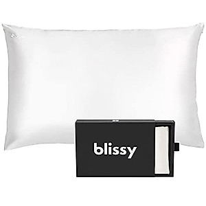 Blissy Silk Pillowcase - 100% Pure Mulberry Silk - 22 Momme 6A High-Grade Fibers - Satin Pillowcase for Hair & Skin - Regular, Queen & King Size Silk Pillow Case with Hidden Zipper - Moisture Wicking
