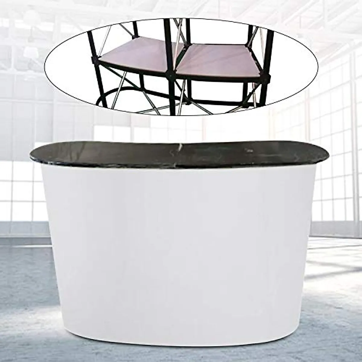 Portable Retail Tradeshow Display,Podium Table Display Exhibition Counter Stand Booth Fair with Wall Bags 51.97 * 15.75 * 35.43inch