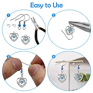 600Pcs Earring Hooks for Jewelry Making Stainless Steel French Earring Hooks Hypoallergenic Ear Wires Colorful Fish Hook Earrings with Earring Backs and Jump Rings for DIY Earring Making Supplies Kit