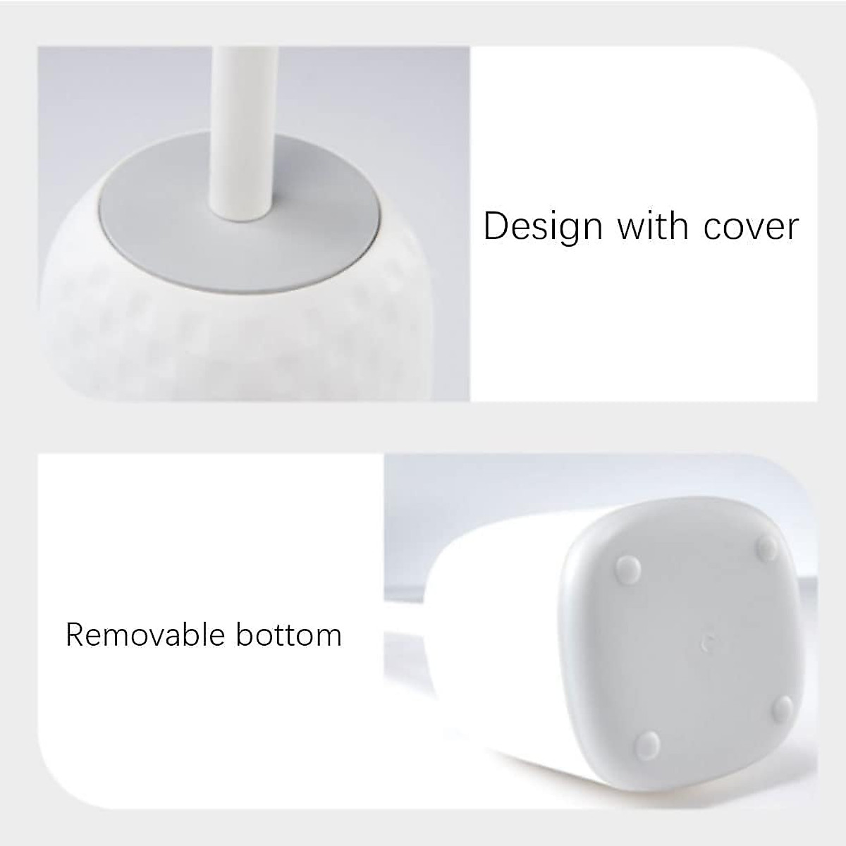 Creative Toilet Bowl Brush Floor Wall Mounted Toilet Brush Plastic Long Handle Domed Toilet Cleaner Brush with Holder Set