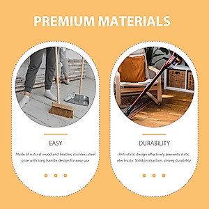 2pcs Broom Soft Bristles Hardwood Floors Indoor Sweeping Broom Bedroom Kitchen Bathroom Handle Ideal Home Cleaning