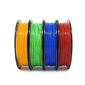 Gizmo Dorks ABS Filament for 3D Printers 3mm (2.85mm) 200g, 4 Color Pack - Blue, Green, Orange, Red