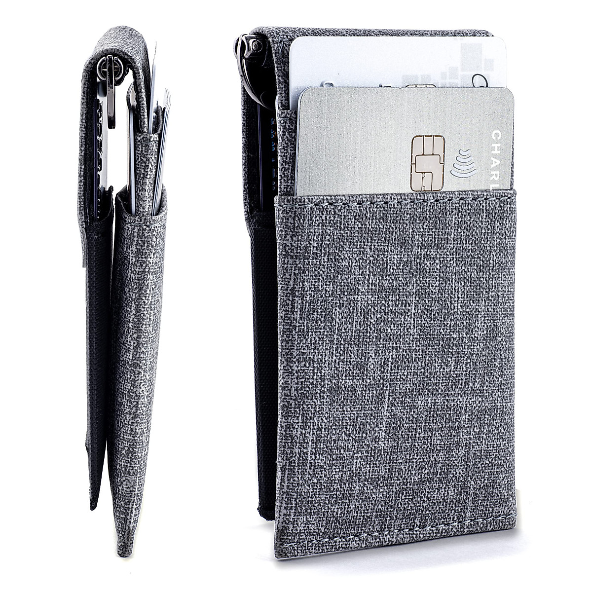 Dockem The Latcher Minimalist Wallet & Card Case Companion (Synthetic Canvas Leather)