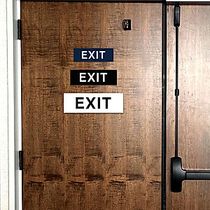 All Quality Basic Exit Wall or Door Sign - Simple & Clear To Ensure Safety | Easy to Install - Black/Silver - Large (1 Pack)