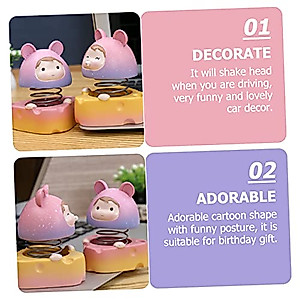 LIFKOME 2pcs Car Bobble Head Ornament Office Decorations Car Ornament Decor The Office Gift Resin Bobbleheads The Office Bobblehead Shaking Head Toy Shaking Head Decoration Dash Board