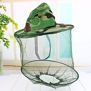 Gybai Mosquito Green Camouflage Insects net Head mesh Protection Cap Outdoor Garden Supplies