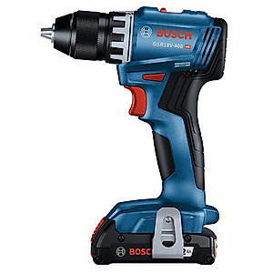 BOSCH GSR18V-400B12 18V Compact Brushless 1/2 In. Drill/Driver Kit with (1) 2.0 Ah SlimPack Battery