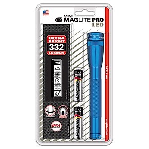 Maglite SP2P11H LED 2 Cell AA PRO Flashlight with Batteries and Holster Sleeve, Blue