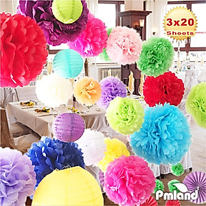 PMLAND Gift Wrapping Tissue Paper - Brown/Light Brown/White Assorted - 20 Inches x 26 Inches 60 Sheets