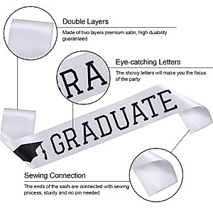 Chinco 2024 Graduation Party Supplies Kits, Glittered Metal Graduation Princess Grad Crown Tiara and Graduated Sash, Ideal Gifts for Graduation Party Decorations Grad Decor Favors (White)