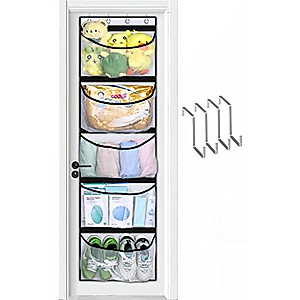 KEETDY 5 Pockets Over the Door Organizer and 5 Large Pockets Over the Door Organizer Hanging Door Storage for Closet