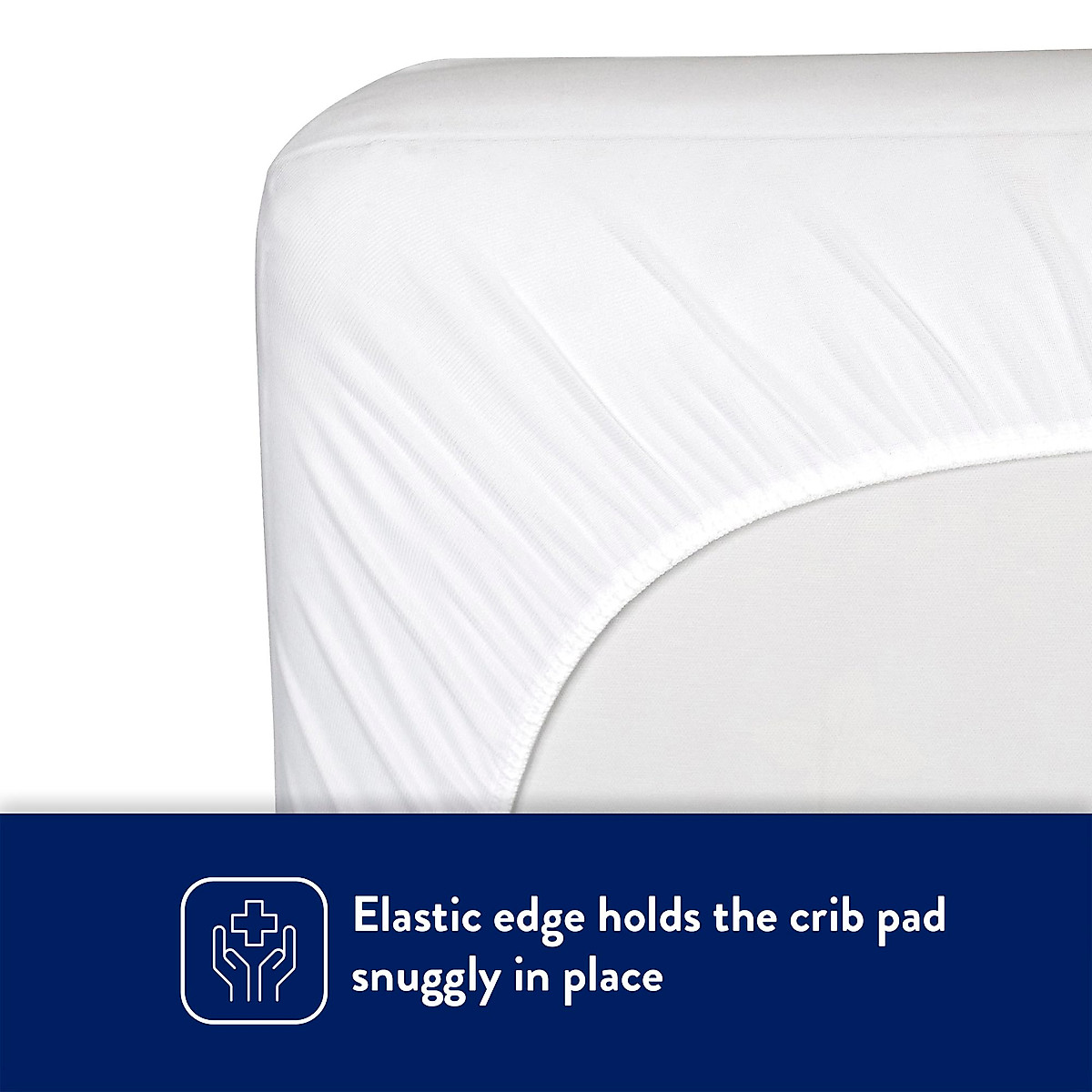 Kolcraft Fitted Waterproof Baby Crib Mattress Protector, Crib Mattress Topper, Crib Mattress Pad, Toddler Bed Mattress Protector, Machine Washable/Dryer Friendly, 52” x 28”- White