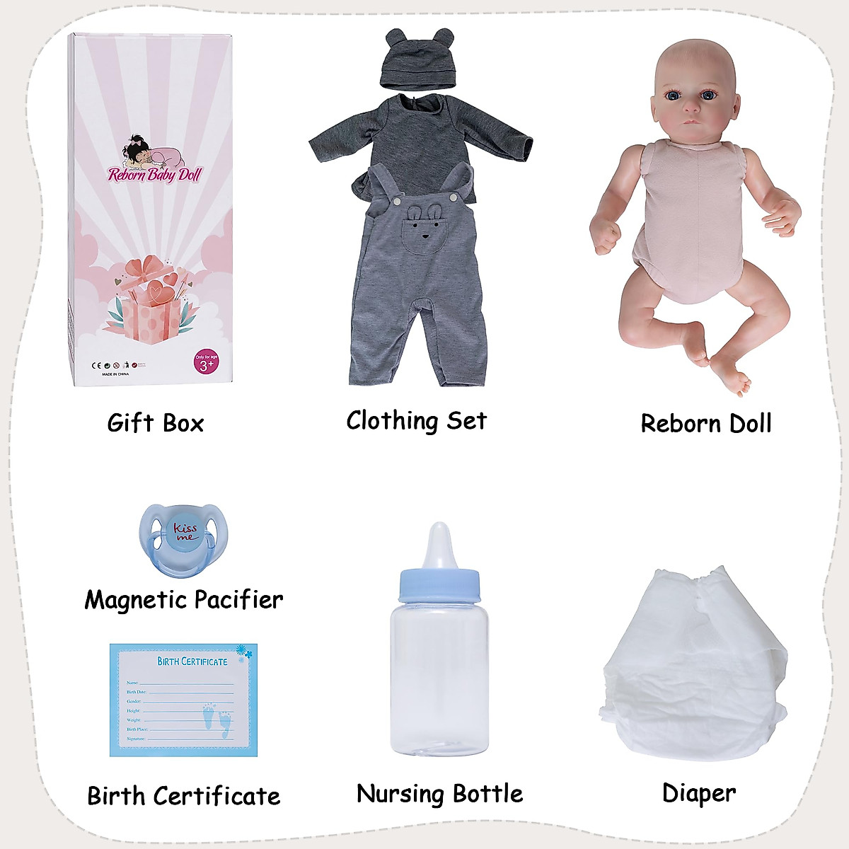 Thorogod Realistic Reborn 18 Inch Baby Doll - Soft Cloth Body, Looks Real for Kids Age 3+