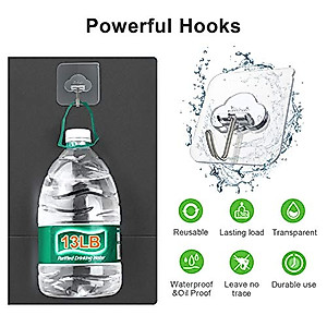 Znben Adhesive Hooks, Transparent Self Adhesive Wall Hooks Heavy Duty Cloud Shaped Removable Waterproof Clear Plastic Sticky Hooks Seamless Utility Hooks for Bathroom Shower Kitchen Ceiling - 10 Pcs