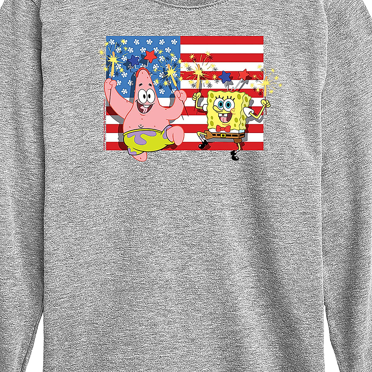 HYBRID APPAREL - Spongebob Squarepants - Patrick Sparkers Flag - Toddler & Youth Long Sleeve Graphic T-Shirt - Size Medium