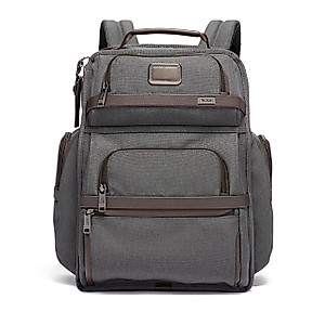 TUMI Alpha 3 Brief Pack - 15-Inch Laptop Backpack with Padded Adjustable Straps - Stores Laptop, Tablet & More - Anthracite