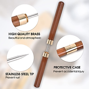 2 Pack 9"Ice Picks,Sturdy Stainless Steel Ice Picks For Breaking Ice with Safety Cover,Non-slip Wooden Handle For Kitchen,Bars,Bartender,Camping (RoseWood)