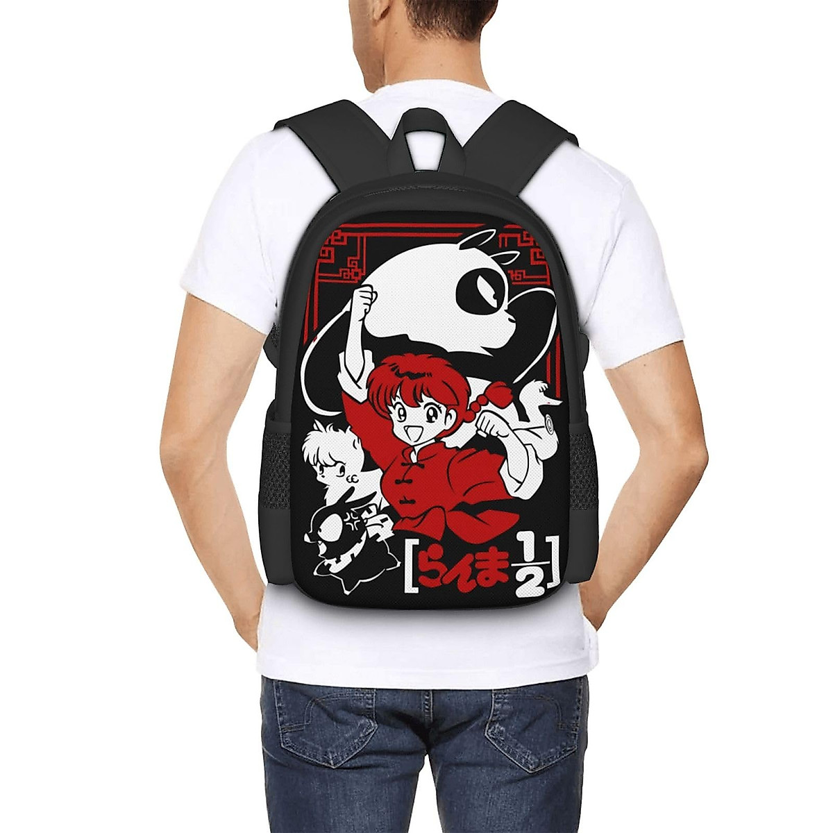 DHOUTSL Backpacks Ranma Anime ½ Laptop Backpack Unisex Multipurpose Double Shoulder Bag for Camping Travle Work Hiking Gifts