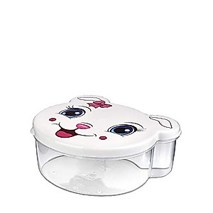 HOBBYLIFE 4 PCS ZOO STORAGE BOX - for Snacks, Food/Puree, Condiments, Picnics Food Prep, Lunch, Plastic Food Storage Containers (White Dog