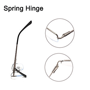 QECEPEI Half Rimless Metal Eyewear Frames Blue Light Blocking Transparent Lens Business Glasses, Shiny Silver