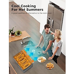 Nuwave Bravo XL Pro Air Fryer Toaster Oven, Improved 100% Super Convection, Quicker & Crispier Results, 100 Presets, Multi-Layer Even Cooking, 50-500F, Smart Probe, PFAS Free, 30QT, Stainless Steel