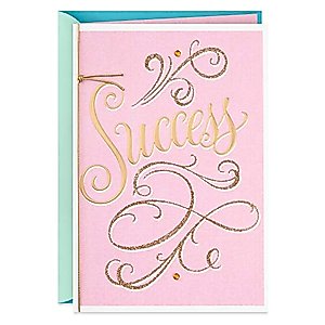Hallmark Graduation Card for Her (Pink and Gold Script Success)