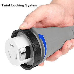 PAULINN 50 Amp Generator Box, Bundle with 15FT 50 Amp RV Power Extension Cord with Cord Organizer, Heavy Duty NEMA 14-50P to SS 2-50R, 6/3+8/1 Gauge RV Twist Locking Adapter Plug, ETL Listed