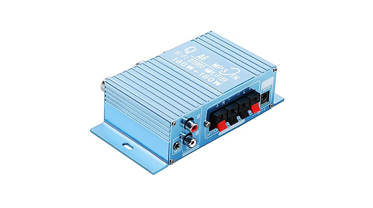 AICARS Mini Car Audio Amplifier 40W 2-Channel Hi-Fi Stereo Receiver