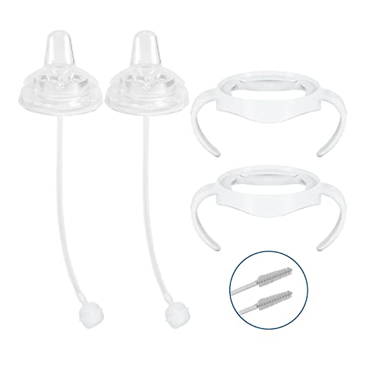 Sippy Cup Soft Spout Conversion Kit for Philips Avent Natural Baby Bottle, Bottle Handles and Weighted Straw （2 Pack）