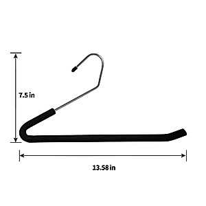 Homa Jia Heavy-Duty Hangers Open Ended Metal Pants Hangers with Non-Slip Friction Foam Coated for Slacks Jeans,Trousers,Skits (10 Pack)