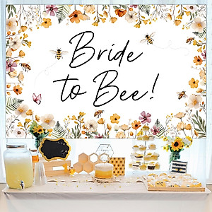 Bride to Be Backdrop Banner Bride to Bee Bridal Shower Decor Honey Bee Bachelorette Decorations Flowers and Bee Backdrop for Photoshoot Bee Floral Bachelorette Engagement Wedding Supplies