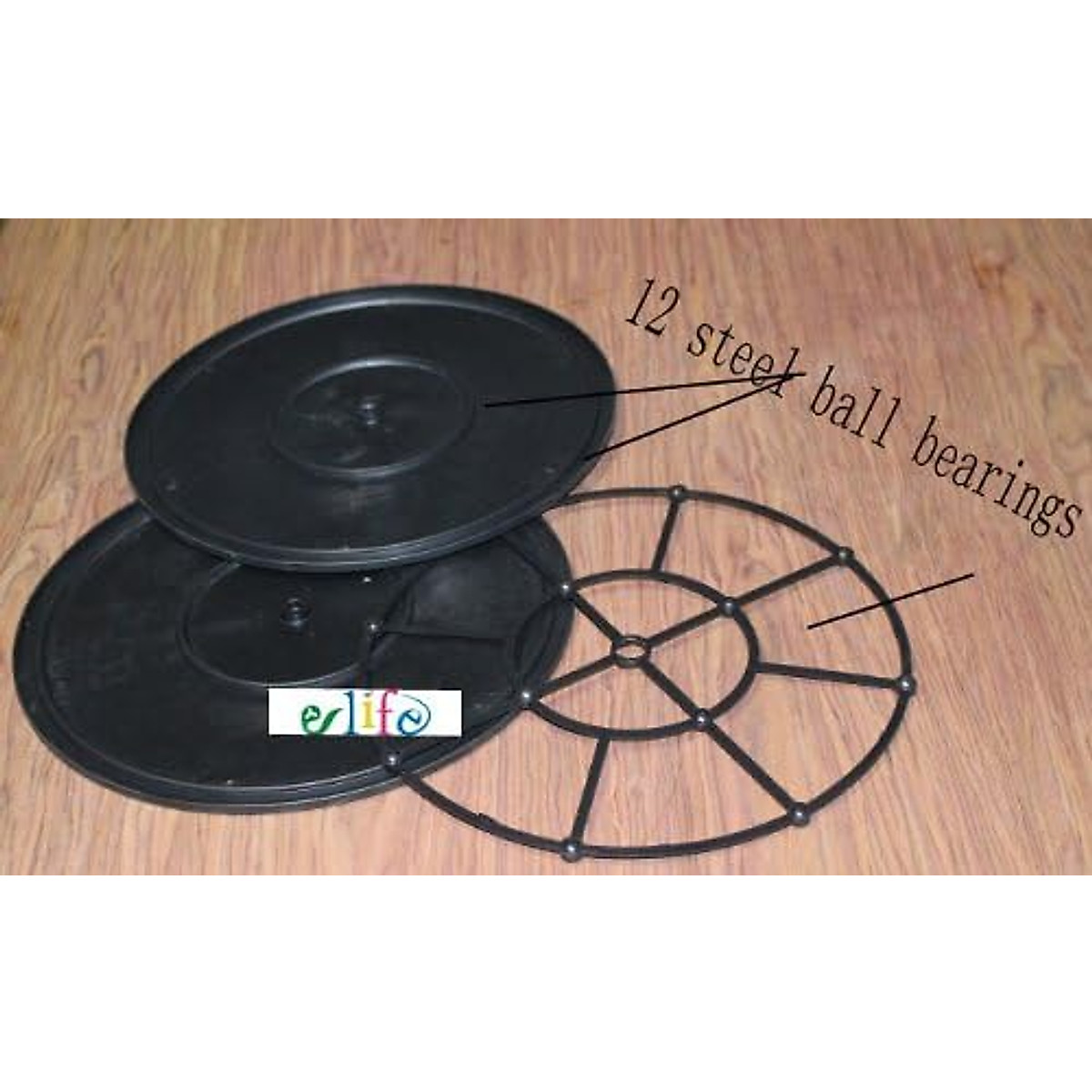 Elife 10'' Diameter 360° Rotating Turntable Heavy Duty Rotating Swivel Steel Ball Bearings Stand for TV/Turntable/Lazy Susan /Monitor