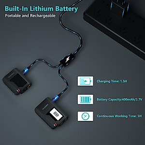 KIMAFUN Wireless Lavalier Microphone for Camera, Lapel Mic System for Vlogging Video Recording KM-G50-1