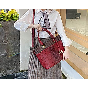 MKF Crossbody Shoulder Bag for Women – PU Leather Top Handle Pocketbook – Roomy Tote Satchel Handbag Purse M Charm Black