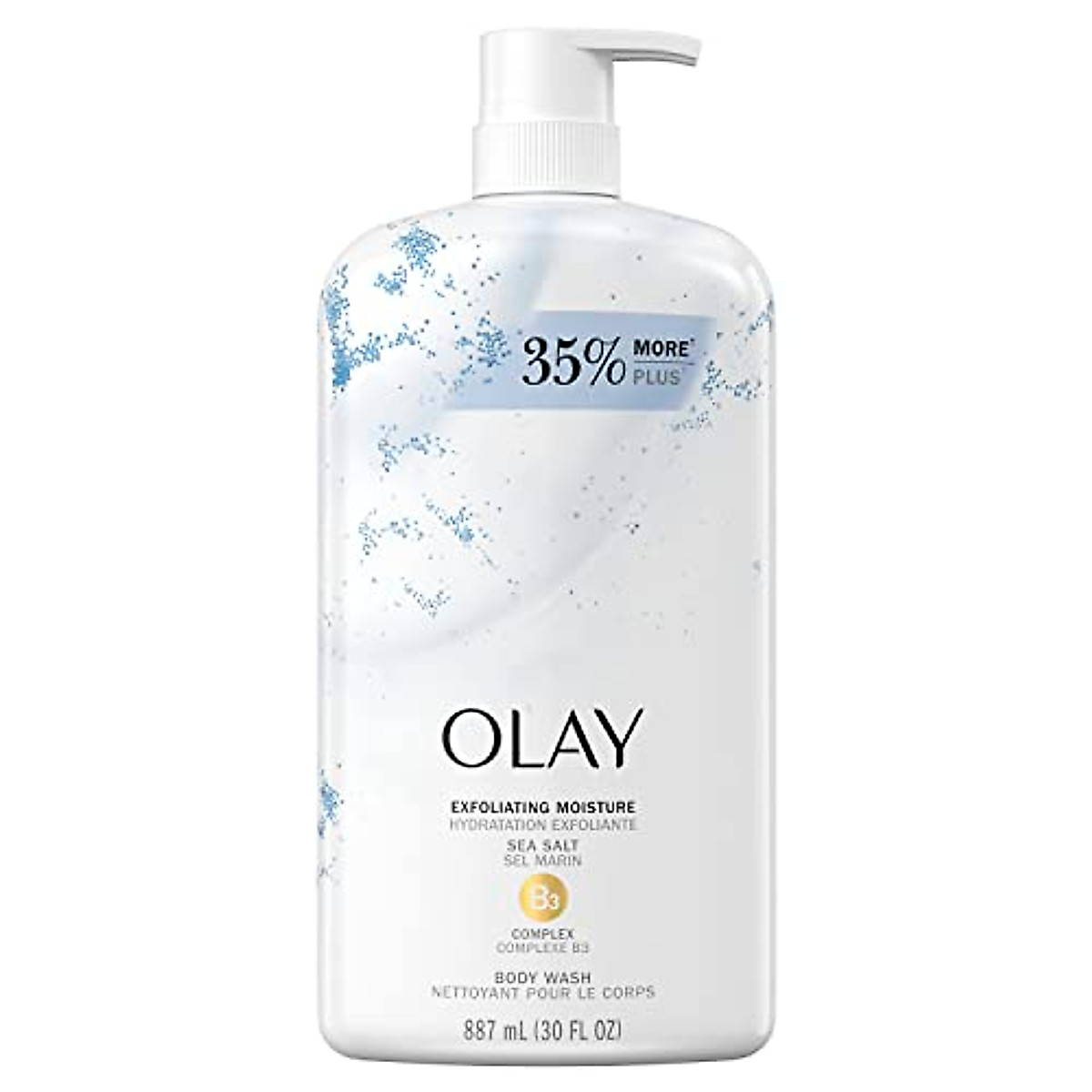 Olay Exfoliating Body Wash with Sea Salts, 30 fl oz (Pack of 4)