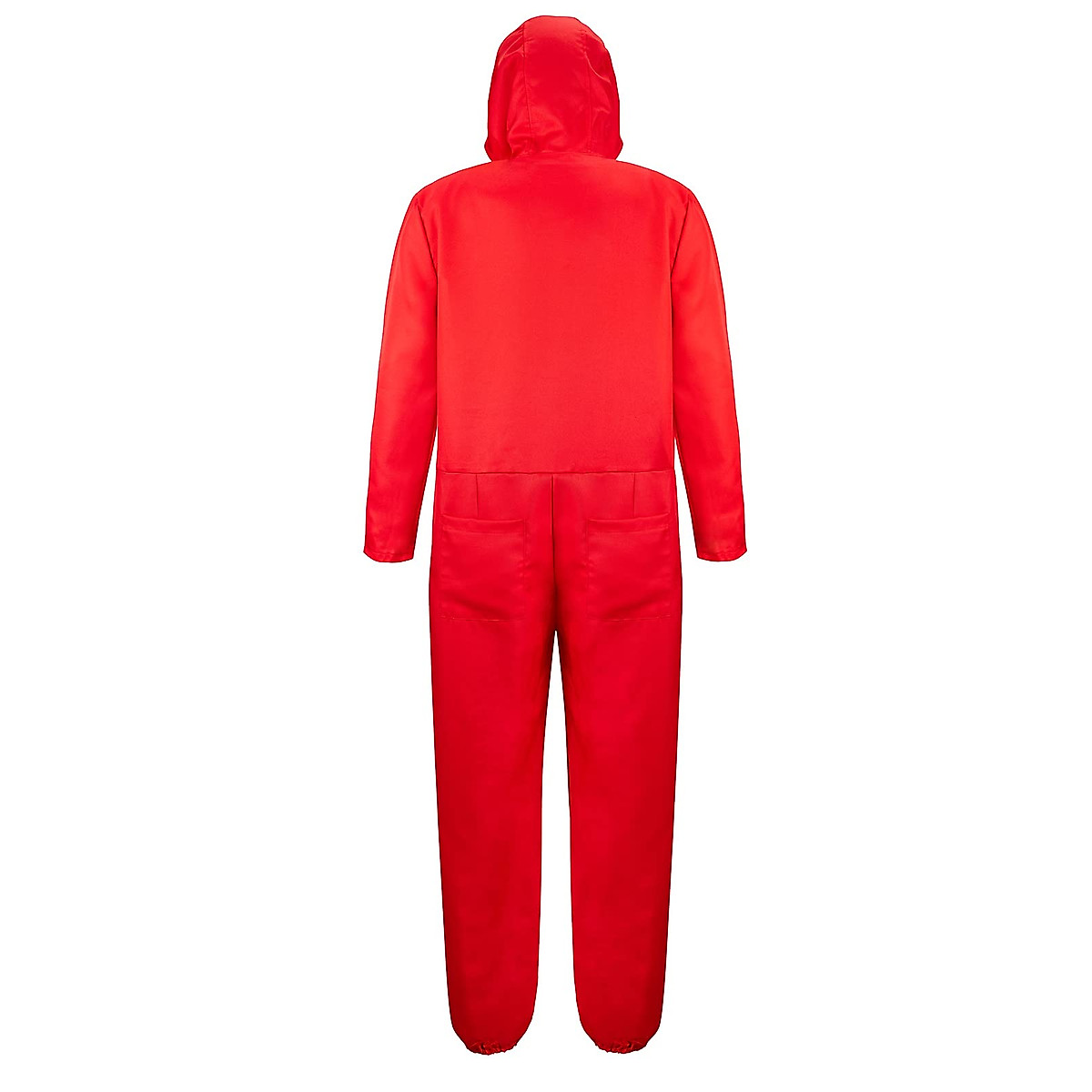 Adult Costume Red Jumpsuit Mens Halloween Costumes for Men Coveralls Outfit Suits Red with Hat-S