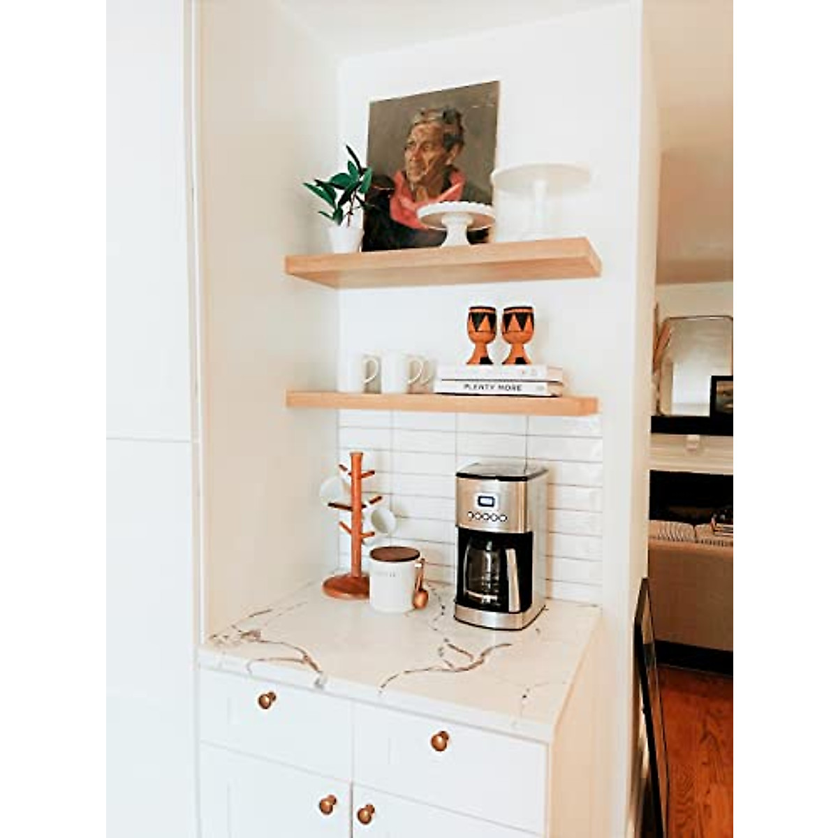 J Thomas Home Rustic Alder Wood Floating Shelf. ONE 1.5 Inch Solid Alder Wood Wall Shelf. Handmade in The USA. Heavy Duty Easy Mount Hidden Bracket. Qty 1 (Unstained, 11.25" D x 24" L)