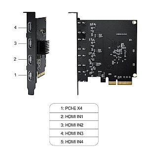 ACASIS 4K HDMI PCIe x4 Video Capture Card Stream and Record in 1080p60 with Ultra-Low Latency for Video Conferencing, Teaching, Streaming, Broadcasting on OBS, Zoom, Teams with Multicam, PC