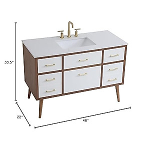 Elegant Kitchen and Bath 48 inch Bathroom Vanity Cabinet - White