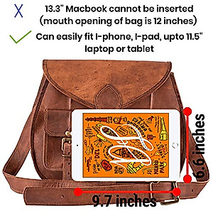 HB Handmade Crossbody Shoulder Bag Women Vintage Style Genuine Leather Purse 14" x 10"