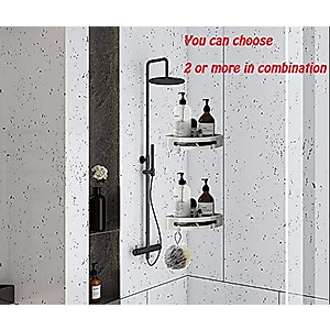 Mihom Triangle Corner Shower Caddies , 304 Stainless Steel 1 Tie Shower Basket Organizer Rack for Washroom, Toilet, Dorm, Kitchen,Bathroom Corner Shelf Brushed