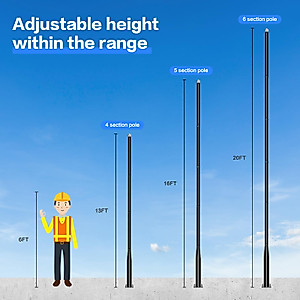 CEDIO Solar Street Lights Outdoor - Solar Parking Lot Lights and 16FT Street Light Pole, Solar Street Light with Pole