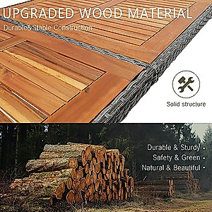 ARTBUSKE 7 Piece Outdoor Furniture Patio Table and Chairs Set of 6 Outdoor Dining Set for 6 Patio Dining Sets Back Yard Furniture Set for Outside Patio Garden Poolside