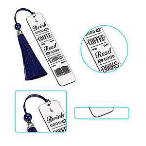 Bookmark for Women Men Coffee & Books Gift Bookmark for Book Coffee Lovers Birthday Christmas Book Mark Gifts for Friends Family Son Daughter Graduation Holiday Stocking Stuffers Present for Him Her