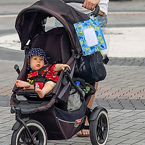 Moscare Baby Wipes Dispenser Pouch and Reusable Baby Wipe Holder Box for Baby Home Kitchen Office Travel