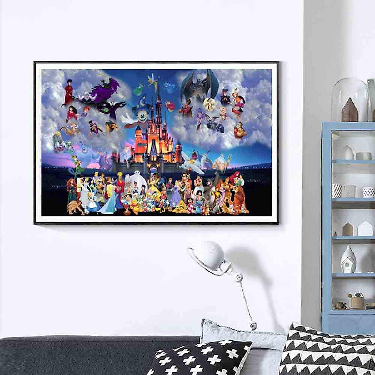 5D Diamond Painting Full Drill, Dinyland Cartoon DIY Diamond Painting by Number Kits, Rhinestone Crystal Drawing Gift for Adults Kids, 16''x12'' Home Wall Décor