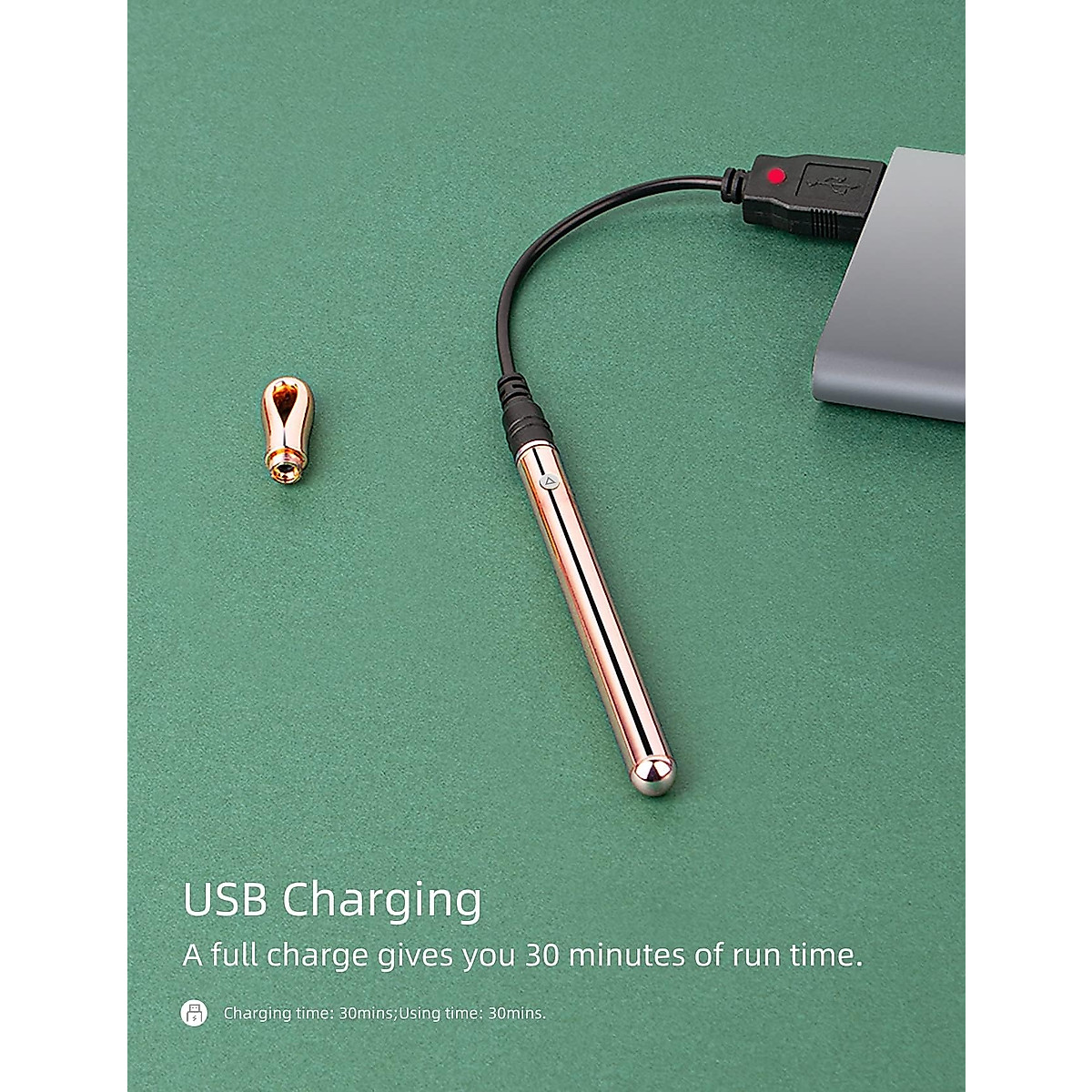 Rose Gold Necklaces for Women Long Pendant Necklace with Adjustable Chain Necklace Extender, Rechargeable Necklace Jewelry for Women Trendy